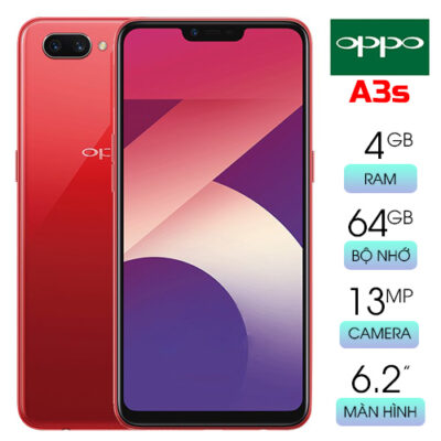 Oppo A3s cũ giá tốt, tặng ốp lưng, sạc, bảo hành 6 tháng